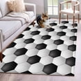 Abstract 3D Soccer Skin Washable Area Rug 2.7x5 Modern Abstract ...