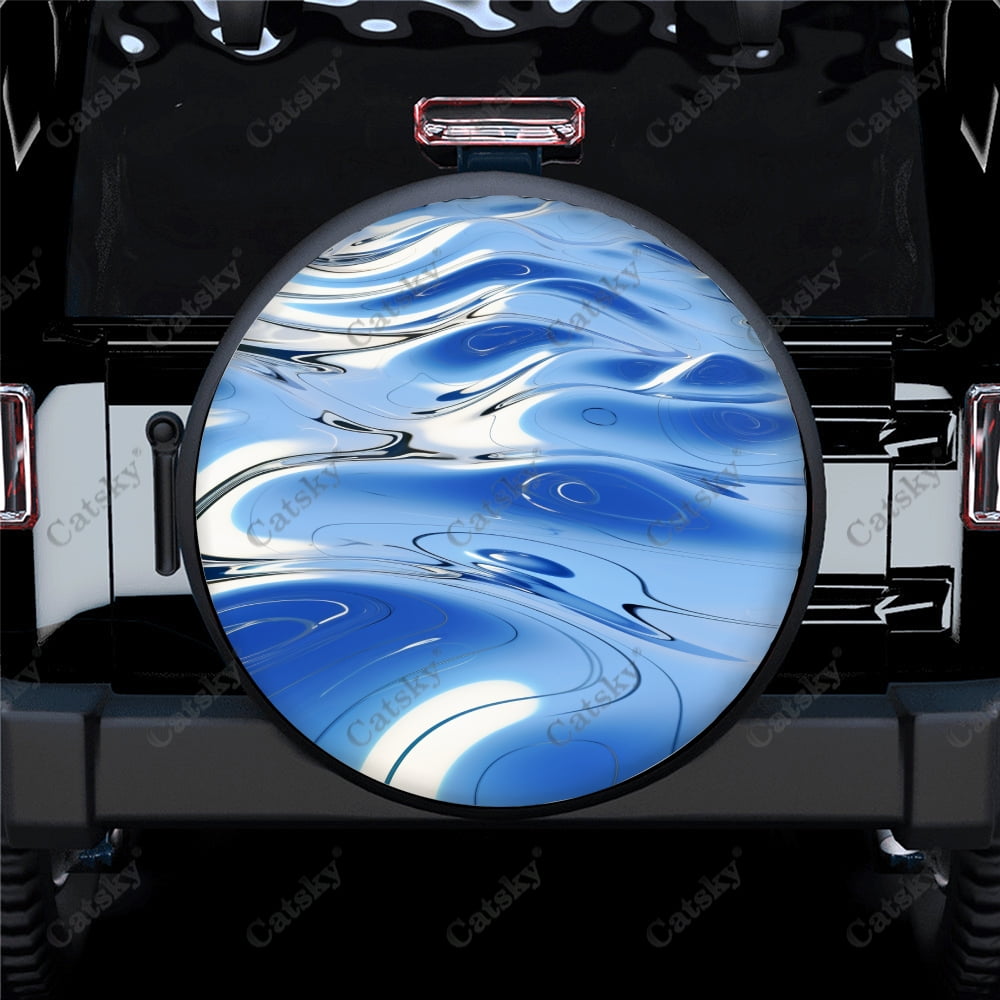 Abstract 3D Water Ripples Pattern Polyester Universal Spare Wheel Tire ...