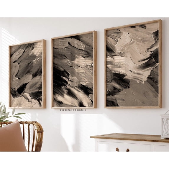 Abstract Acrylic Poster Modern Abstract Art Neutral Gallery ...