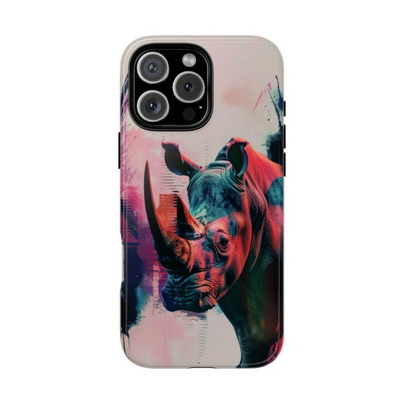 Abstract Aesthetic Rhinoceros Graphic Phone Case for iPhone 11,12,13,14 ...
