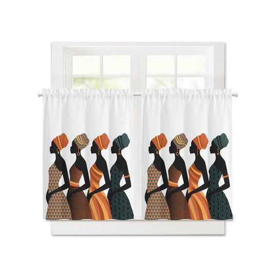 Abstract Africa Black Women Short Blackout Curtains 45 Inch Long ...