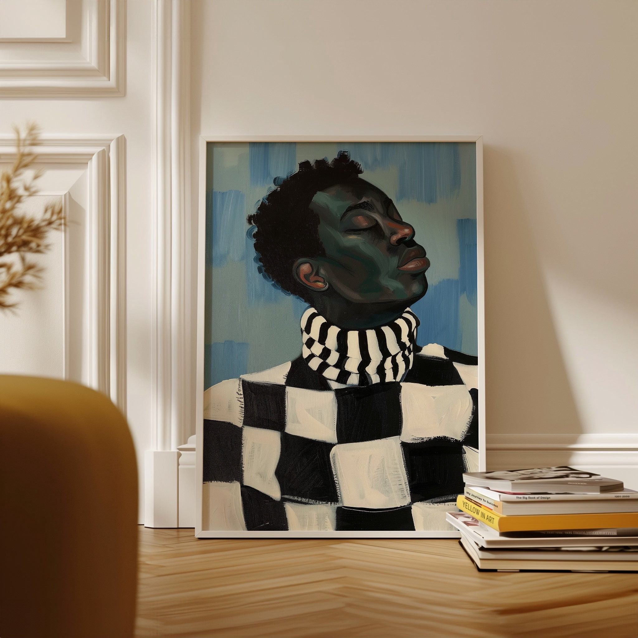 Abstract Afro Man Art Print Contemporary Portrait Home Decor Office ...