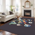 Abstract Aircraft Large Area Rugs 8x10 ft Map Luggage Camera Passport ...