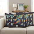 Abstract Aircraft Pillow Covers Set of 4, Map Luggage Camera Passport ...