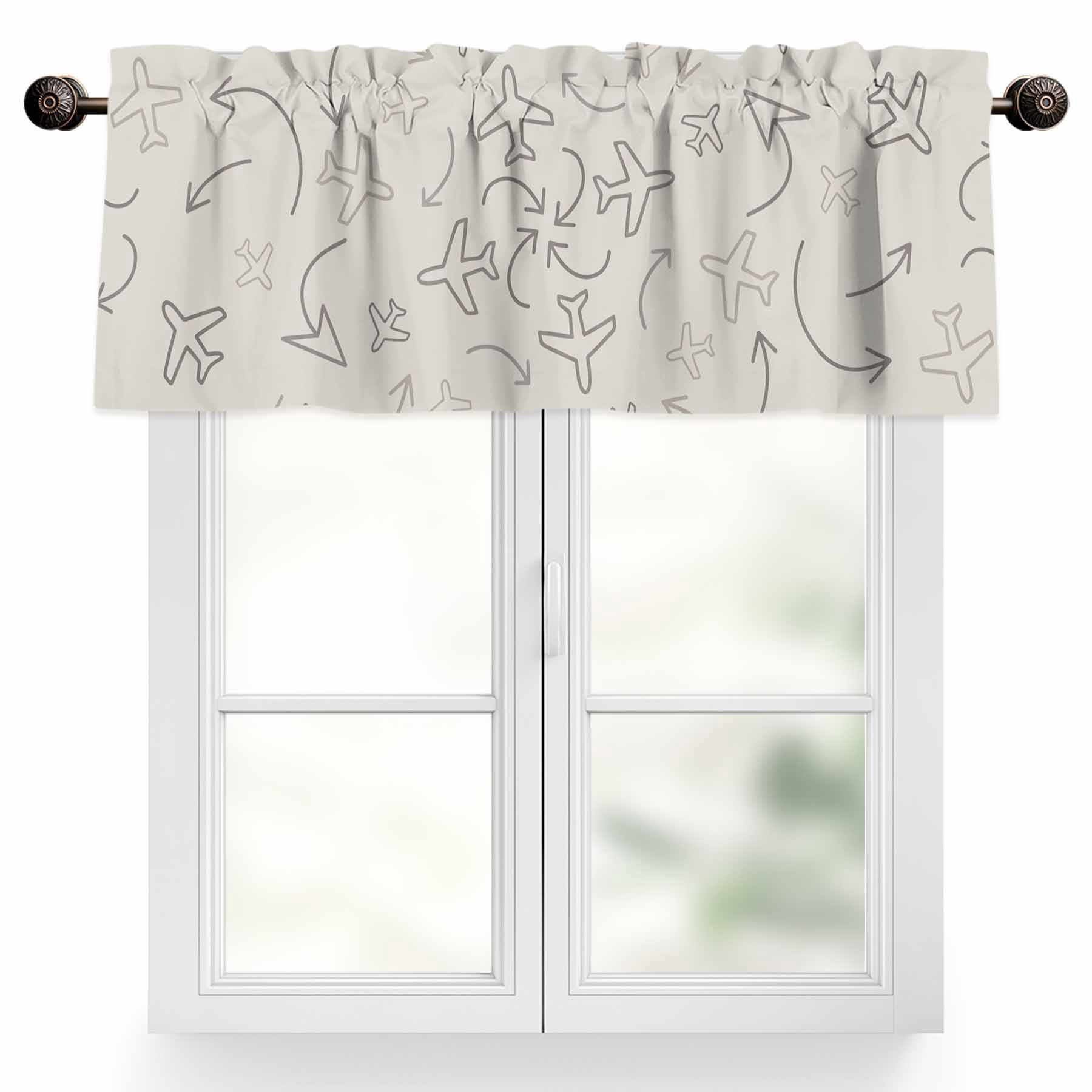 Abstract Aircraft Valances for Windows Airplane Line Arrows Vintage ...