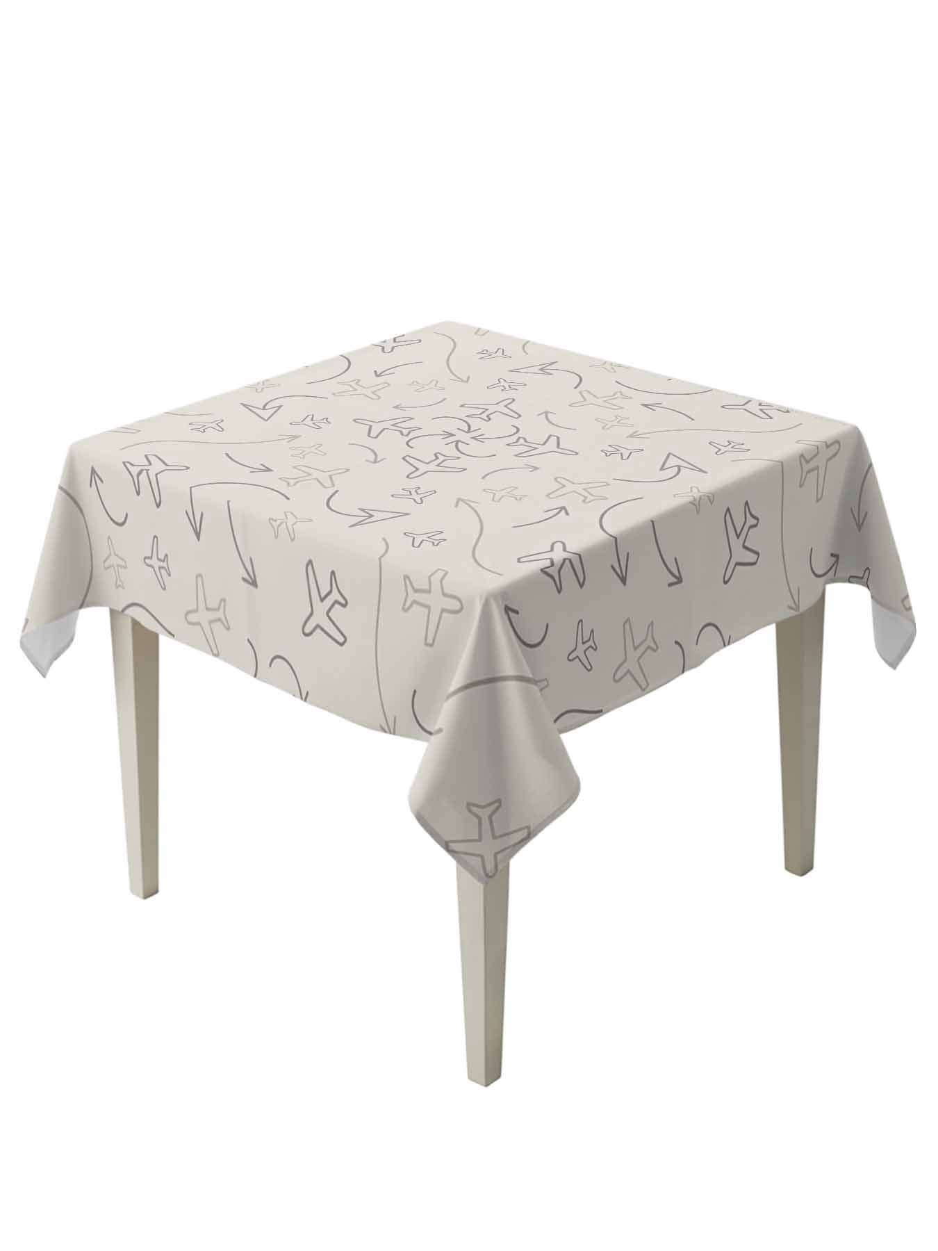 Abstract Airline Route Table Cloth, Waterproof Tablecloth for Square ...