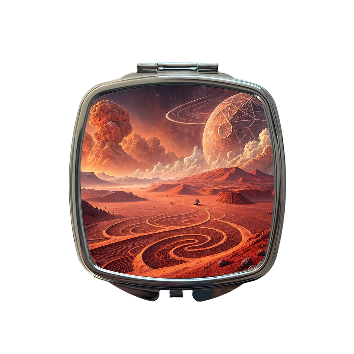 Abstract Alien Martian Sci-fi Landscape Travel Makeup Handbag Purse ...