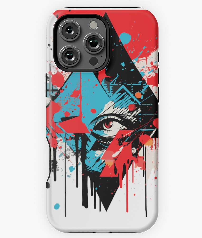 Abstract All Seeing Eye Geometric M4041 Phone Case for iPhone 17 16 15 ...