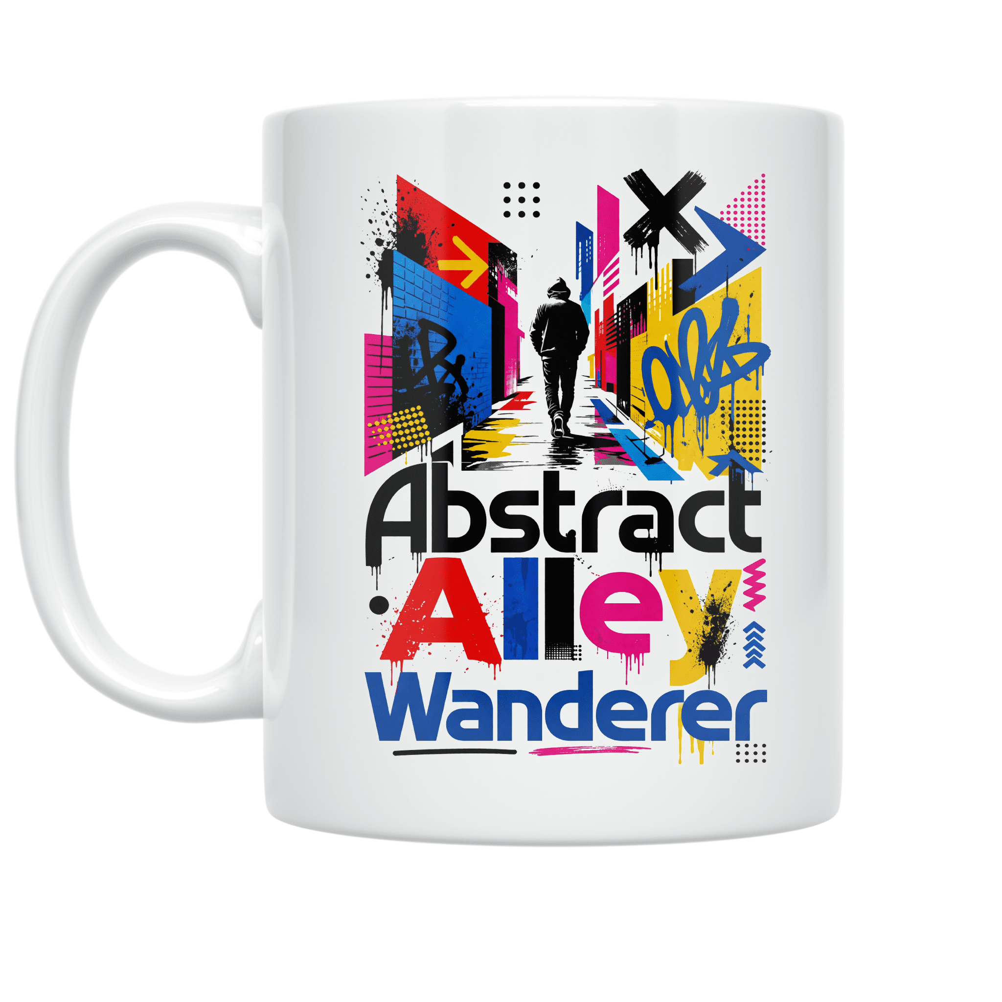 Abstract Alley Wanderer Art Design - Urban Art Enthusiast - 11 oz ...