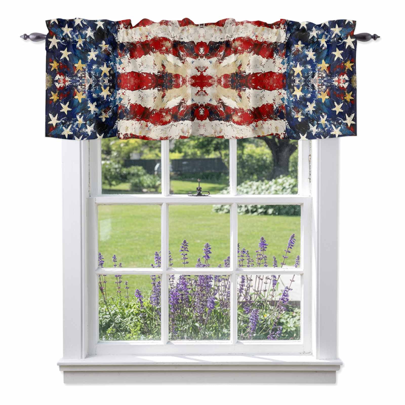 Abstract American Flag Valances for Windows Paint Splatters ...