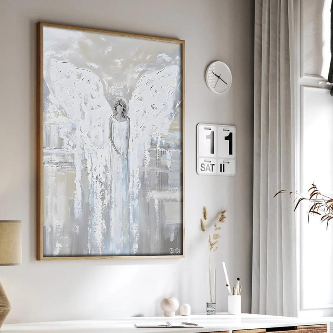 Abstract Angel Poster Neutral Christian Wall Art Home Decor, 16x24 ...