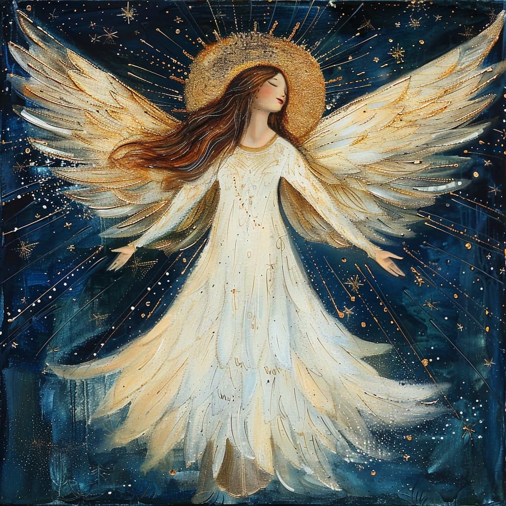 Abstract Angel Stars Shining Wing DIY 5D Diamond Art Painting by Number ...