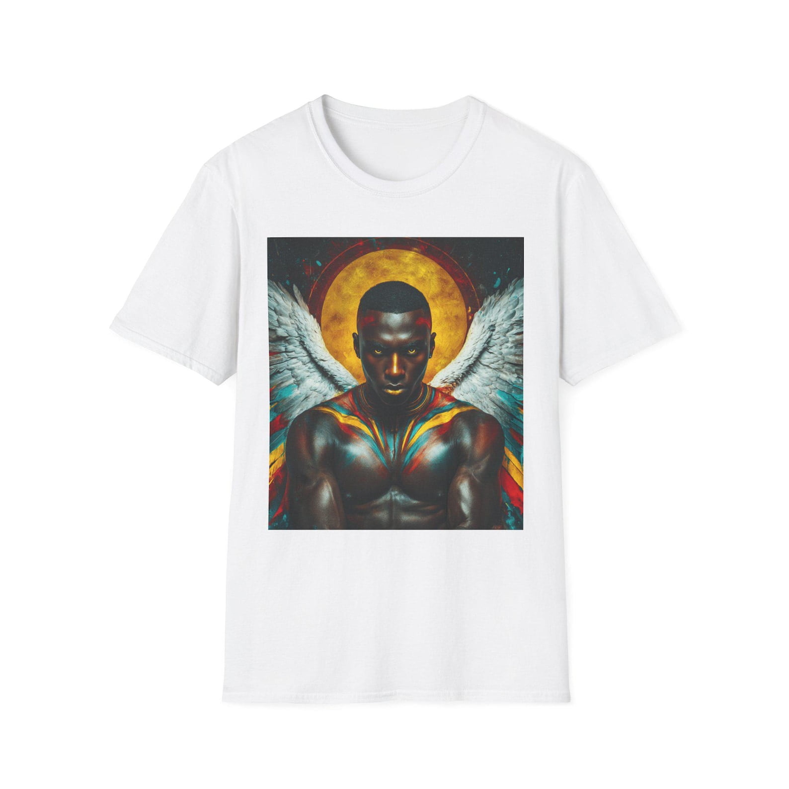 Abstract Angelic Warrior Art Shirt, Celestial Winged Guardian ...