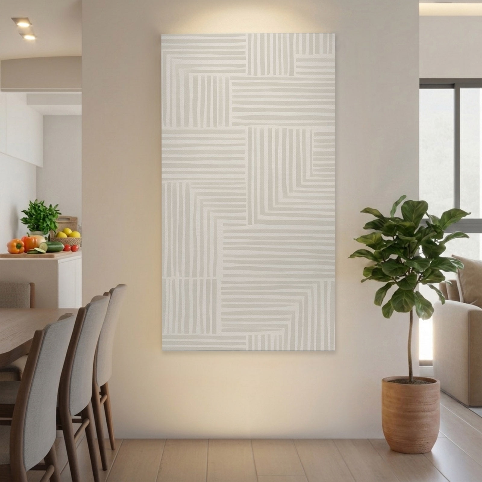 Abstract Angular Line Canvas Wall Art for Living Room, Geometric L ...