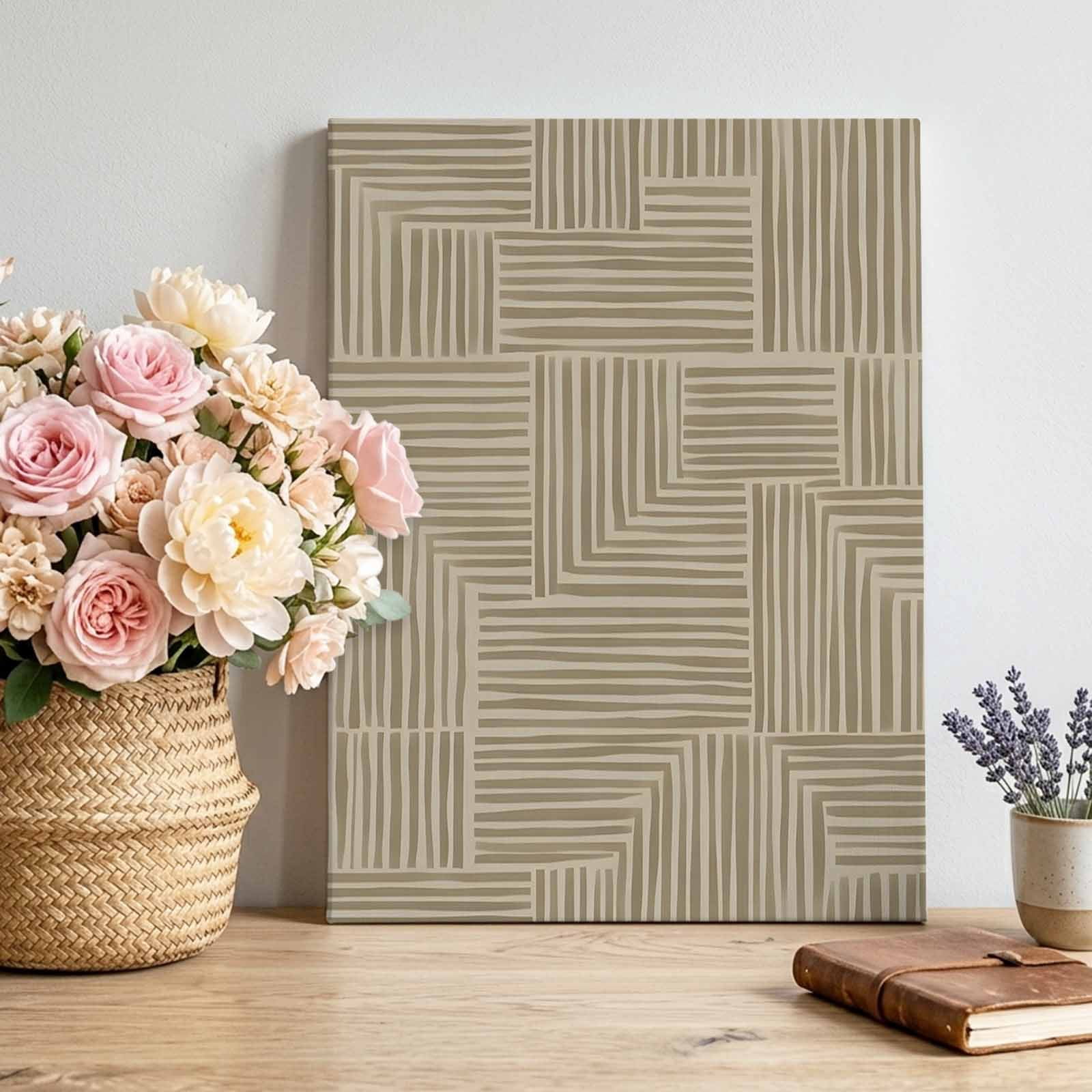 Abstract Angular Line Canvas Wall Art for Living Room, Geometric L ...