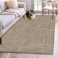 Abstract Angular Line Washable Area Rug 4x6 Geometric L-shaped Stripes ...