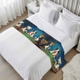 Abstract Animal Bed Runner Scarf, Dog Playing Poker Game Chips Blue ...
