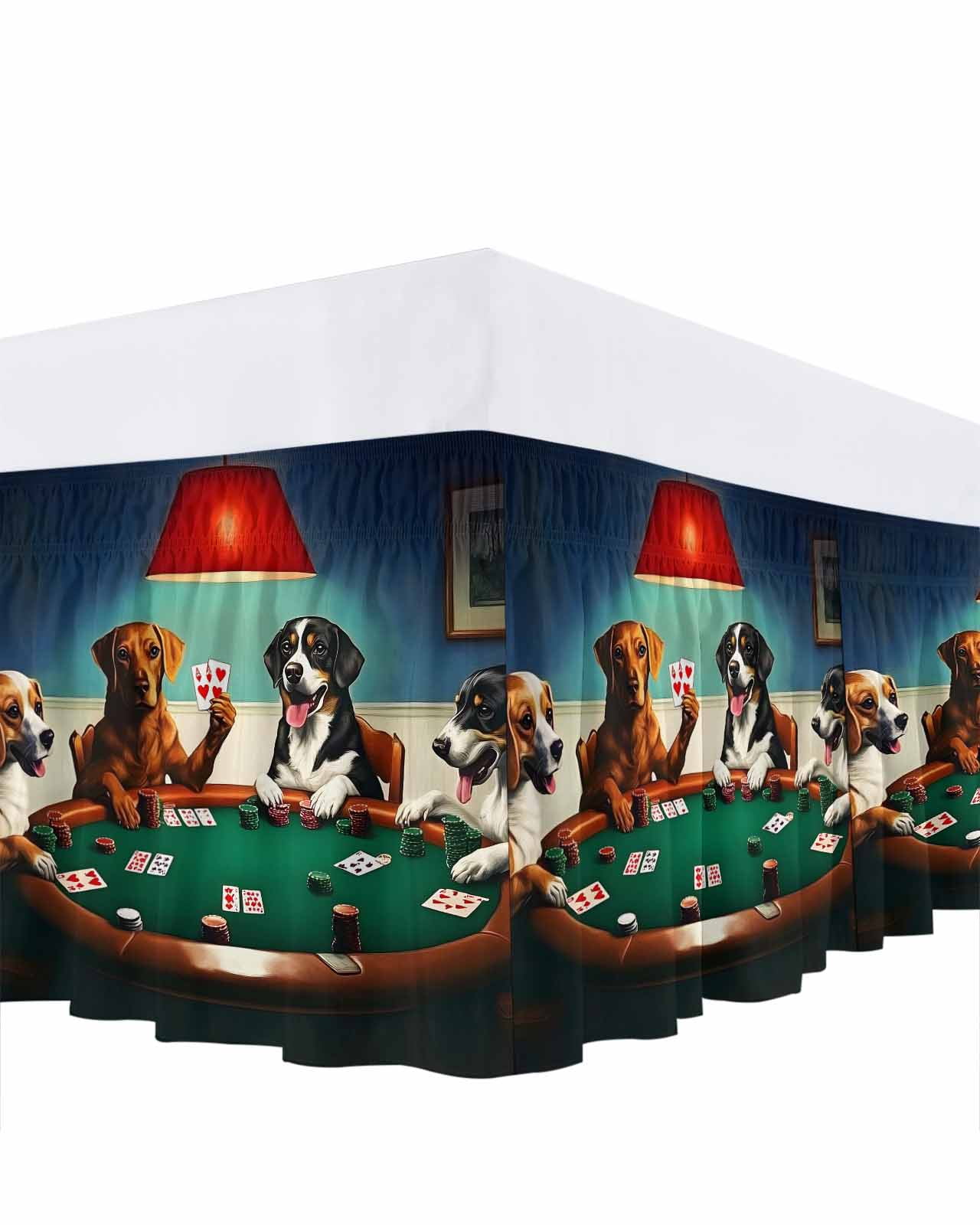 Abstract Animal Bed Skirt California King Size 16" Drop Dog In The Room ...