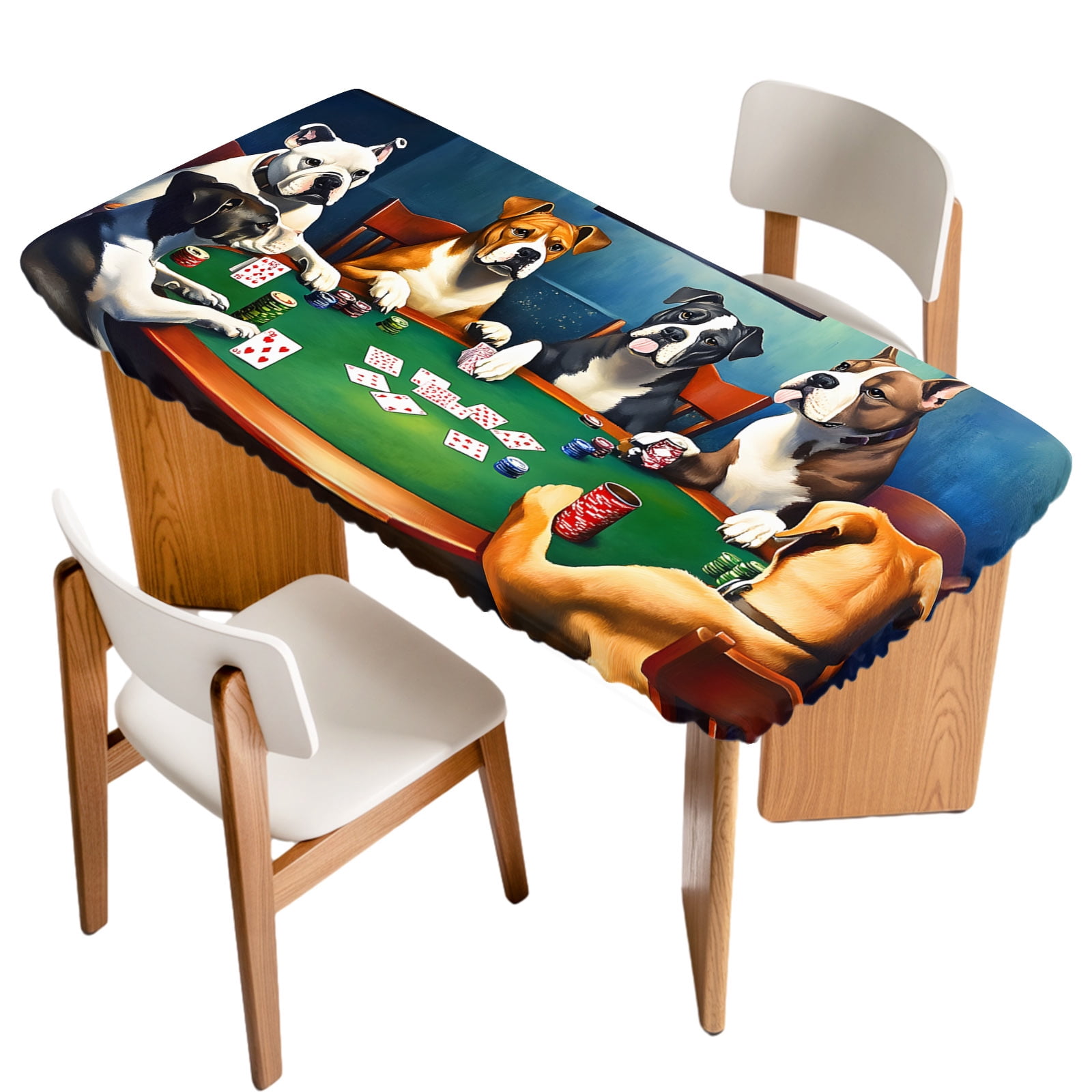 Abstract Animal Fitted Rectangle Tablecloth 24" x 36" Dog In The Room ...