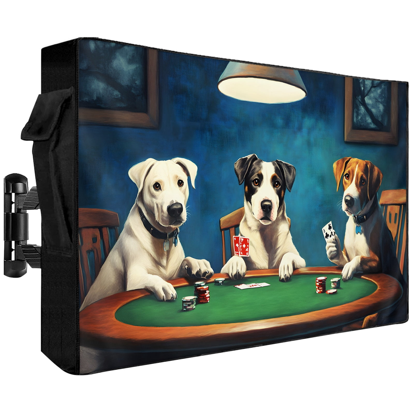 Abstract Animal Outdoor TV Cover 40 to 43 inch Dog Playing Poker Game ...