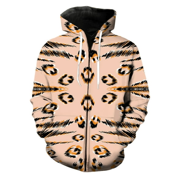 Abstract Animal Pattern Men's Zipper Hoodie Tops Funny 3D Print With ...