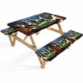 Abstract Animal Picnic Table Cover with Bench Covers Dog In The Room ...