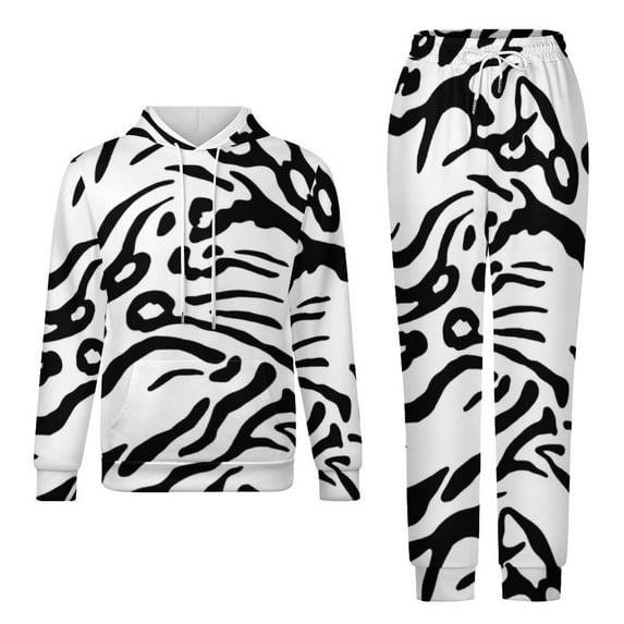 Abstract Animal Print(3) Hoodie + Pants Suit Cool Men/Women 2 Pcs ...
