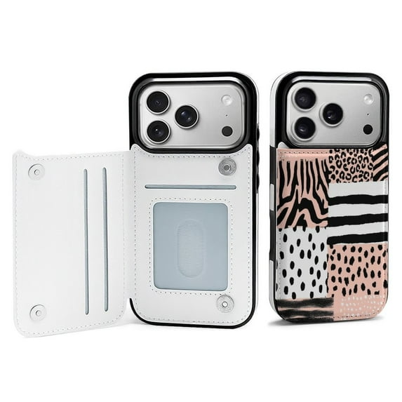 Abstract Animal Print Collage Leather Wallet Case for iPhone13 pro max ...