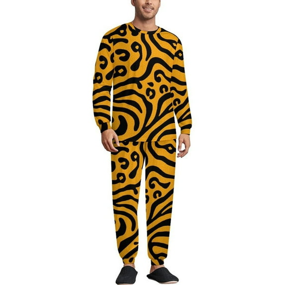 Abstract Animal Print Pajamas Men Long Sleeves Pajama Sets 2 Pieces ...