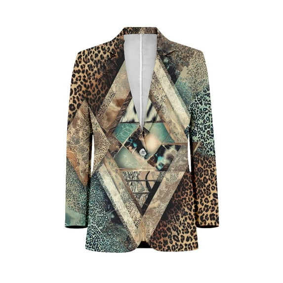 Abstract Animal Print Pattern Men's Suit Blazer Casual Party Wear Slim Fit Suit Jacket ...