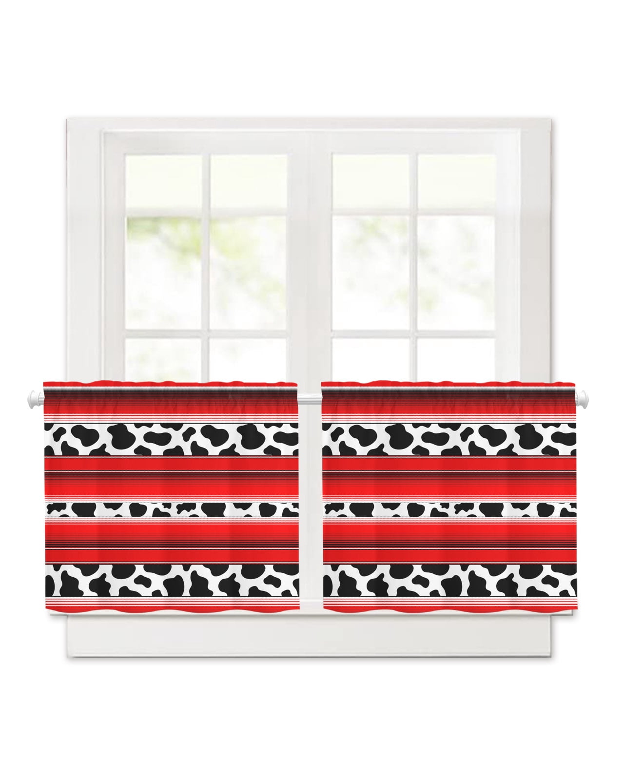Abstract Animal Prints Milk Cow Texture Short Blackout Curtains 30 Inch ...