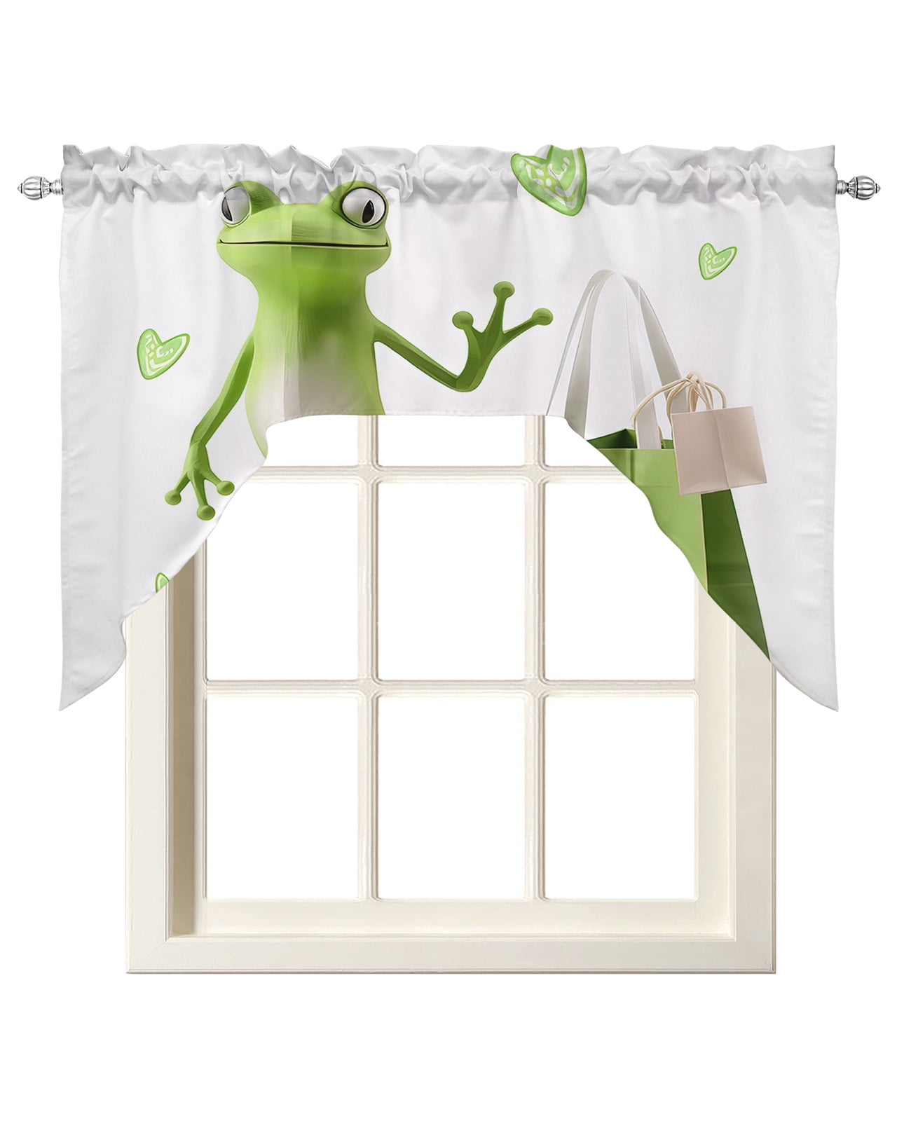 Abstract Animal Swag Valance and Tier Curtains Set Frog Heart Shopping ...