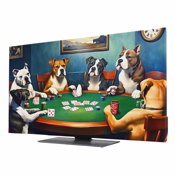 Abstract Animal TV Dust Cover 43 Inch, Dog In The Room Poker Games ...