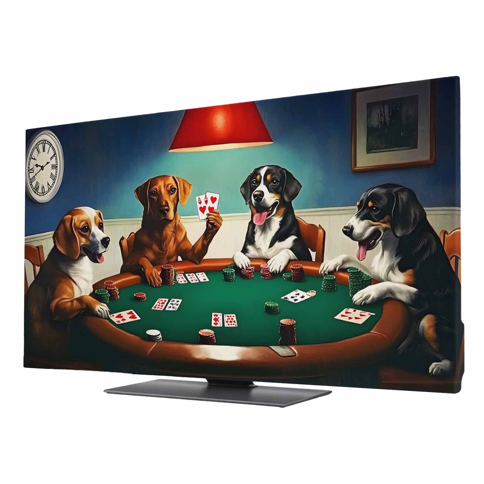 Abstract Animal TV Dust Cover 65 Inch, Dog In The Room Playing Poker ...