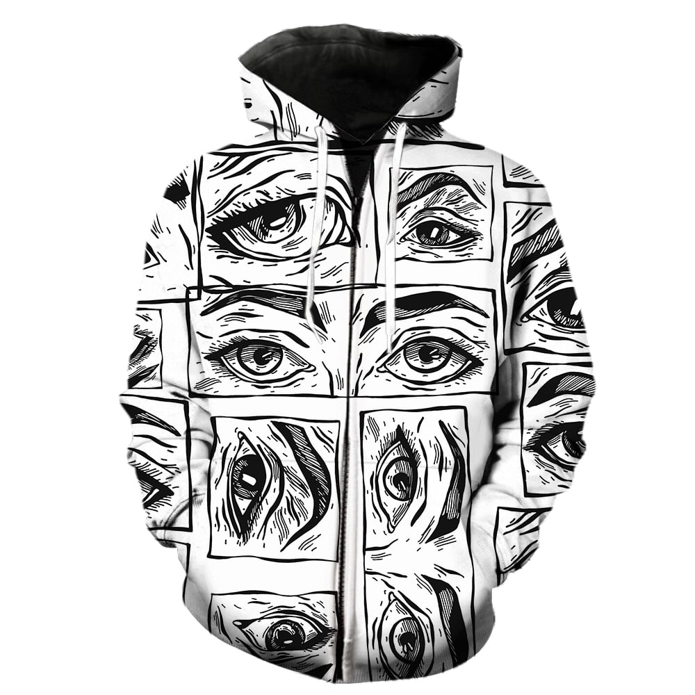 Abstract Animal Tiger Eyes Men's Zipper Hoodie 3D Print 2024 Hot Sale ...