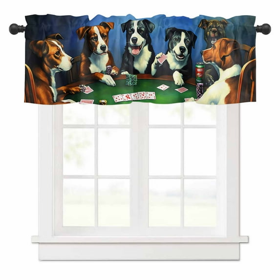 Abstract Animal Valances for Windows Dog In The Room Play Poker Games ...