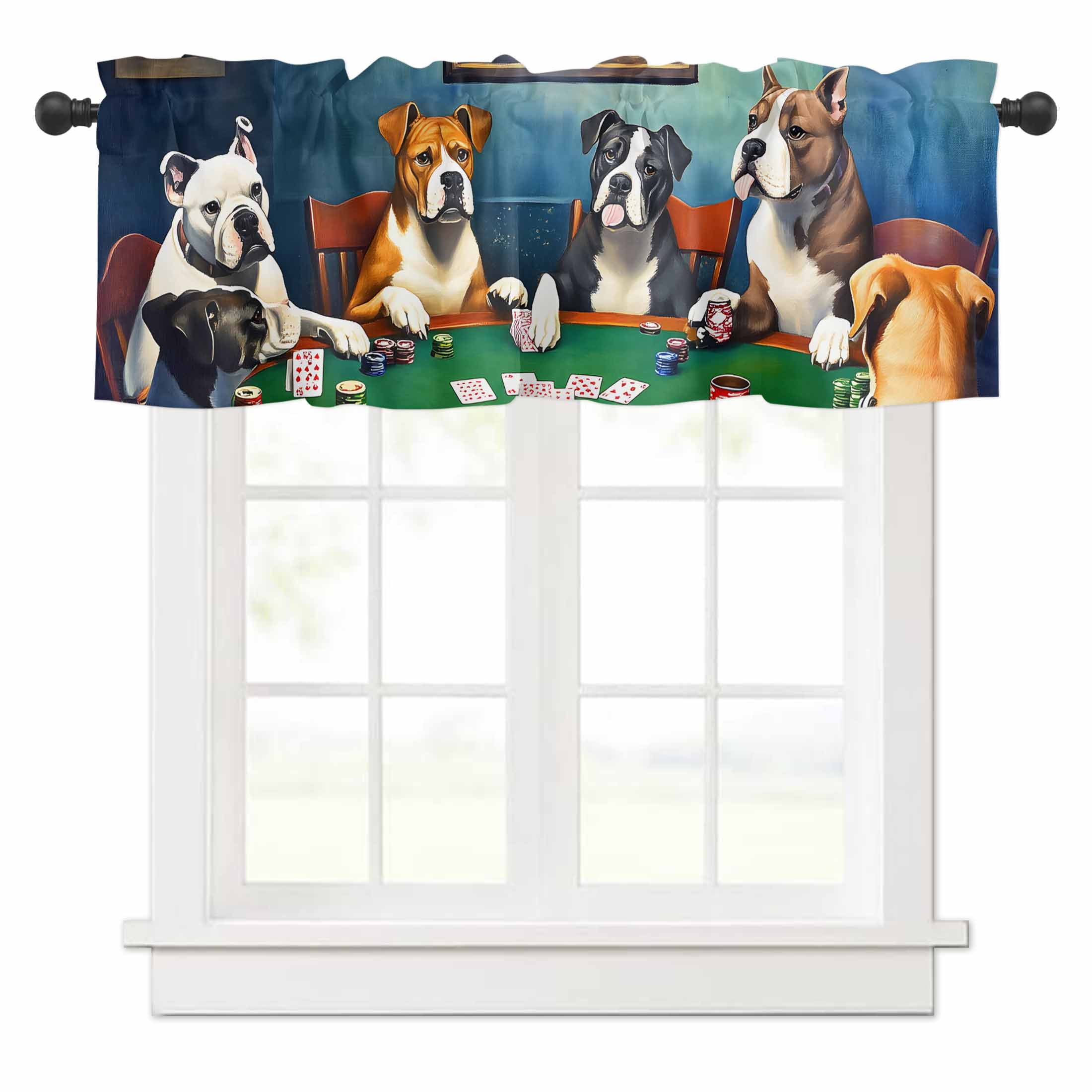 Abstract Animal Valances for Windows Dog In The Room Poker Games Rod ...
