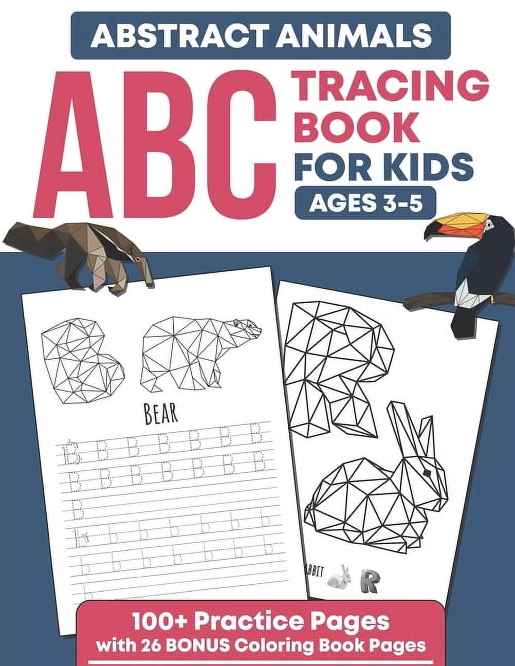 Abstract Animals ABC Tracing Book For Kids Ages 3-5: Traceable Alphabet ...