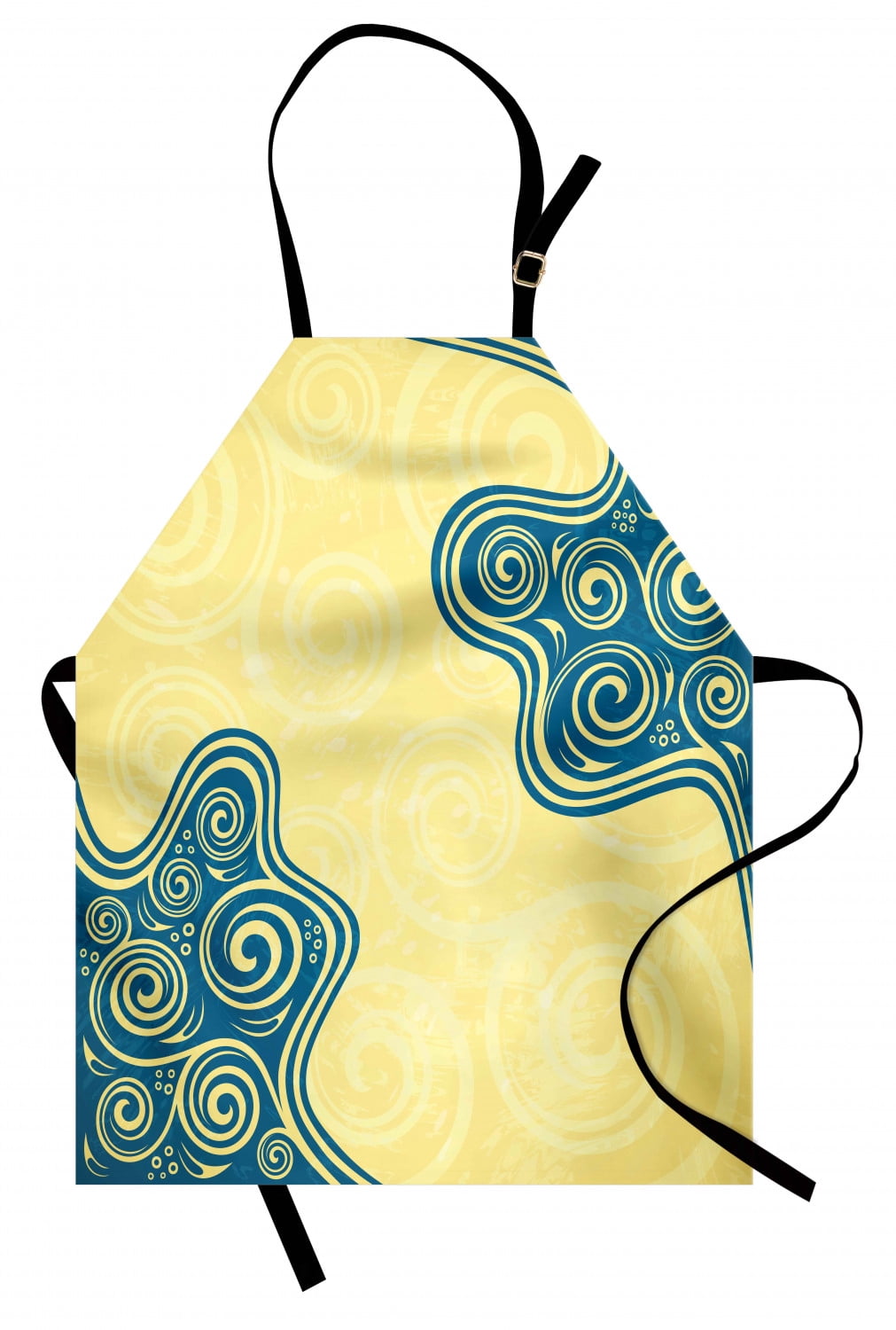 Abstract Apron Vintage Style Floral Framework with Ornate Swirled Lines ...