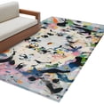 Abstract Area Rug 4x6 Washable Rug Non Slip Modern Boho Oil Painting ...