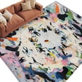Abstract Area Rug 5x7 Washable Rug Non Slip Modern Boho Oil Painting ...