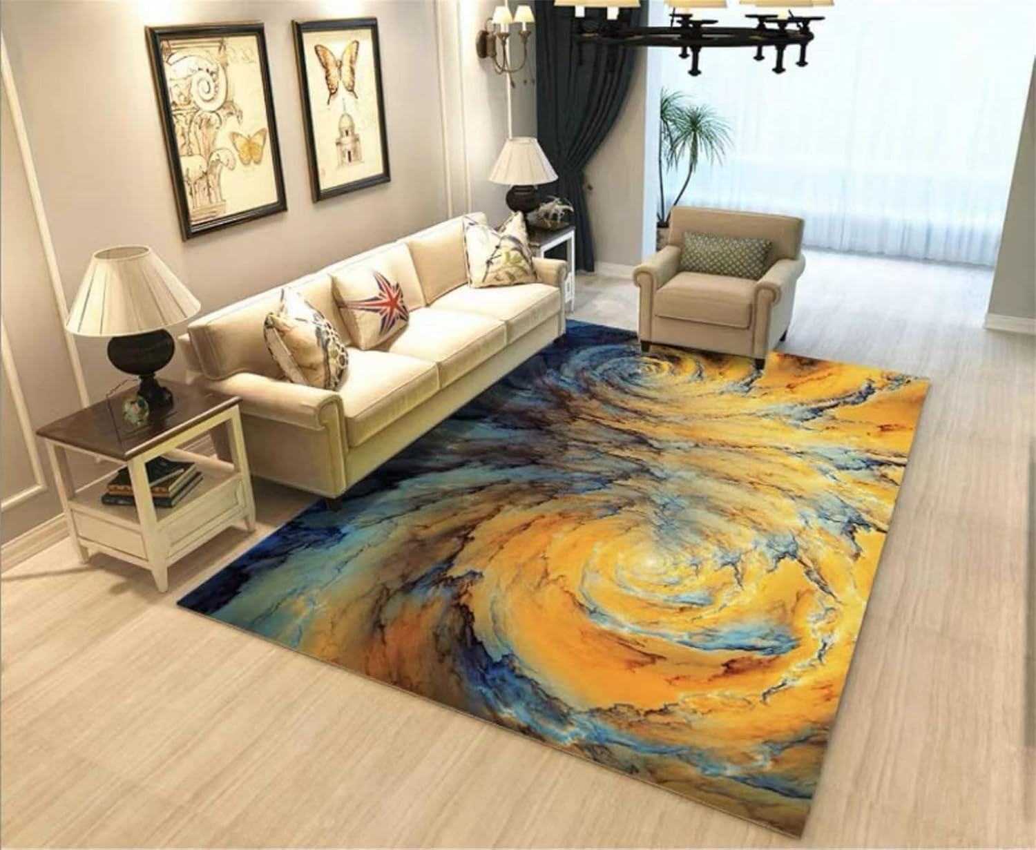 Abstract Area Rug,Bathroom Soft Non-Slip Machine Washable Abstract Art ...