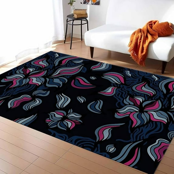 Abstract Area Rug, Bohemian Style Abstract Pattern Printed Carpet ...