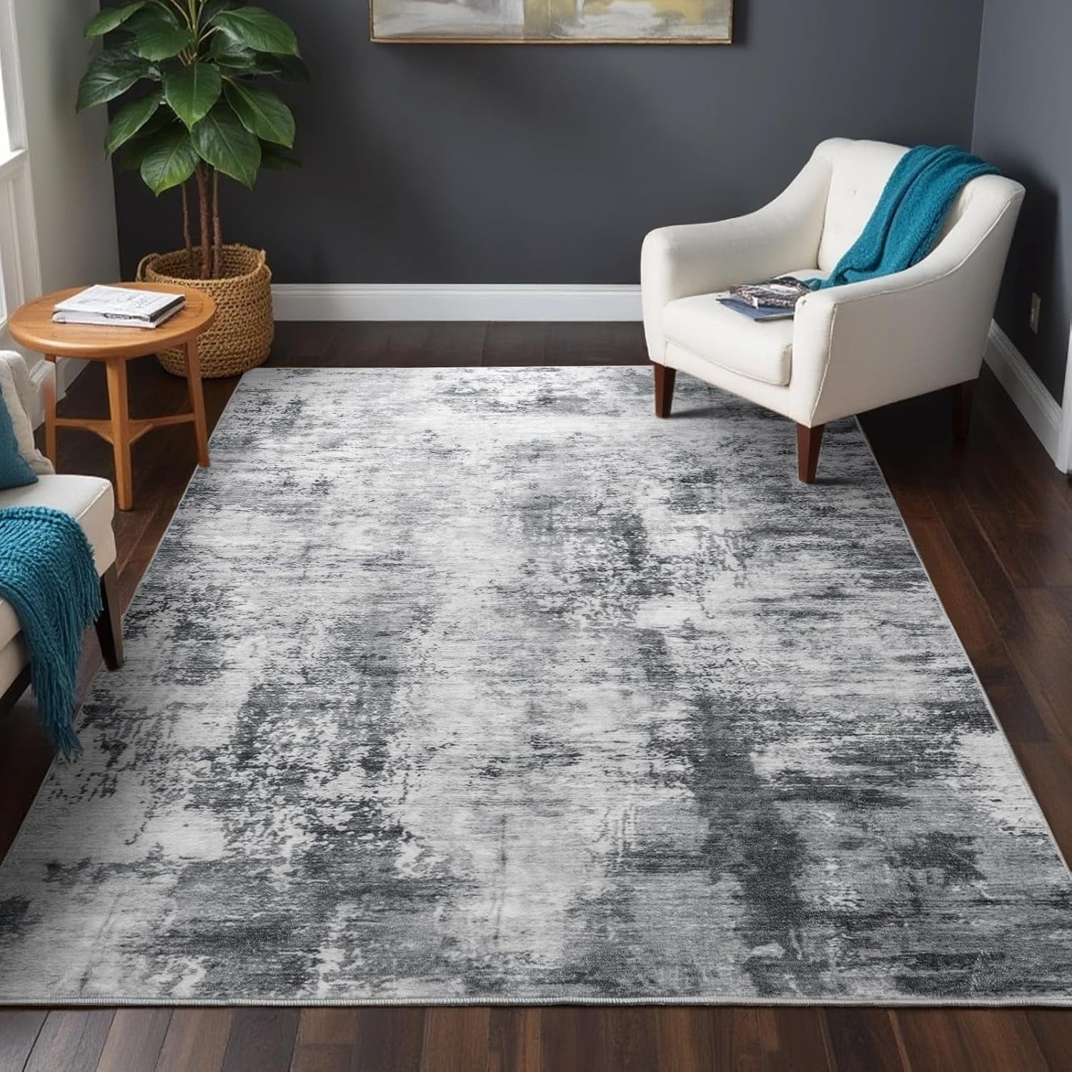 Abstract Area Rug Feet, Washable Rug With Non-Slip Backing, Low Pile ...