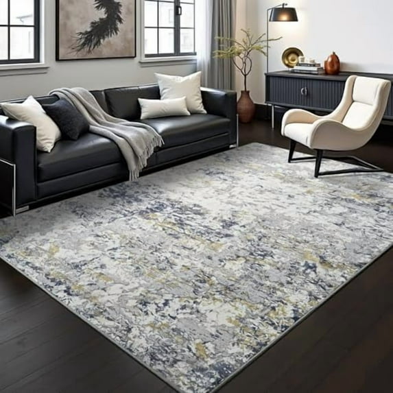 Abstract Area Rug Modern Washable Rug Soft Non Slip Rug Low Pile for ...