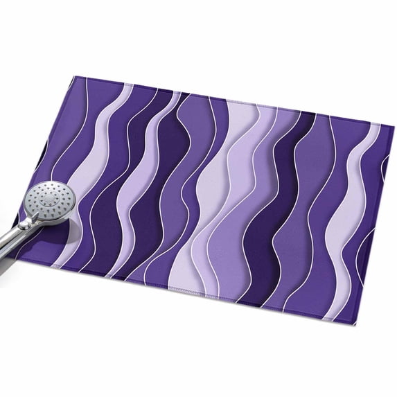 Abstract Area Rugs 2x3ft Purple Gradient Waves Beach Lines Floor Rug ...