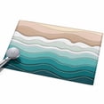 Abstract Area Rugs 2x3ft Turquoise Brown Gradient Waves Beach Lines ...