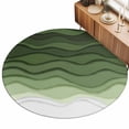 Abstract Area Rugs 3' (Round) Green Gradient Ocean Waves Sandy Beach ...