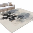 Abstract Area Rugs 4x6ft Ink Painting Mottled Gradient Blue Gray Color ...
