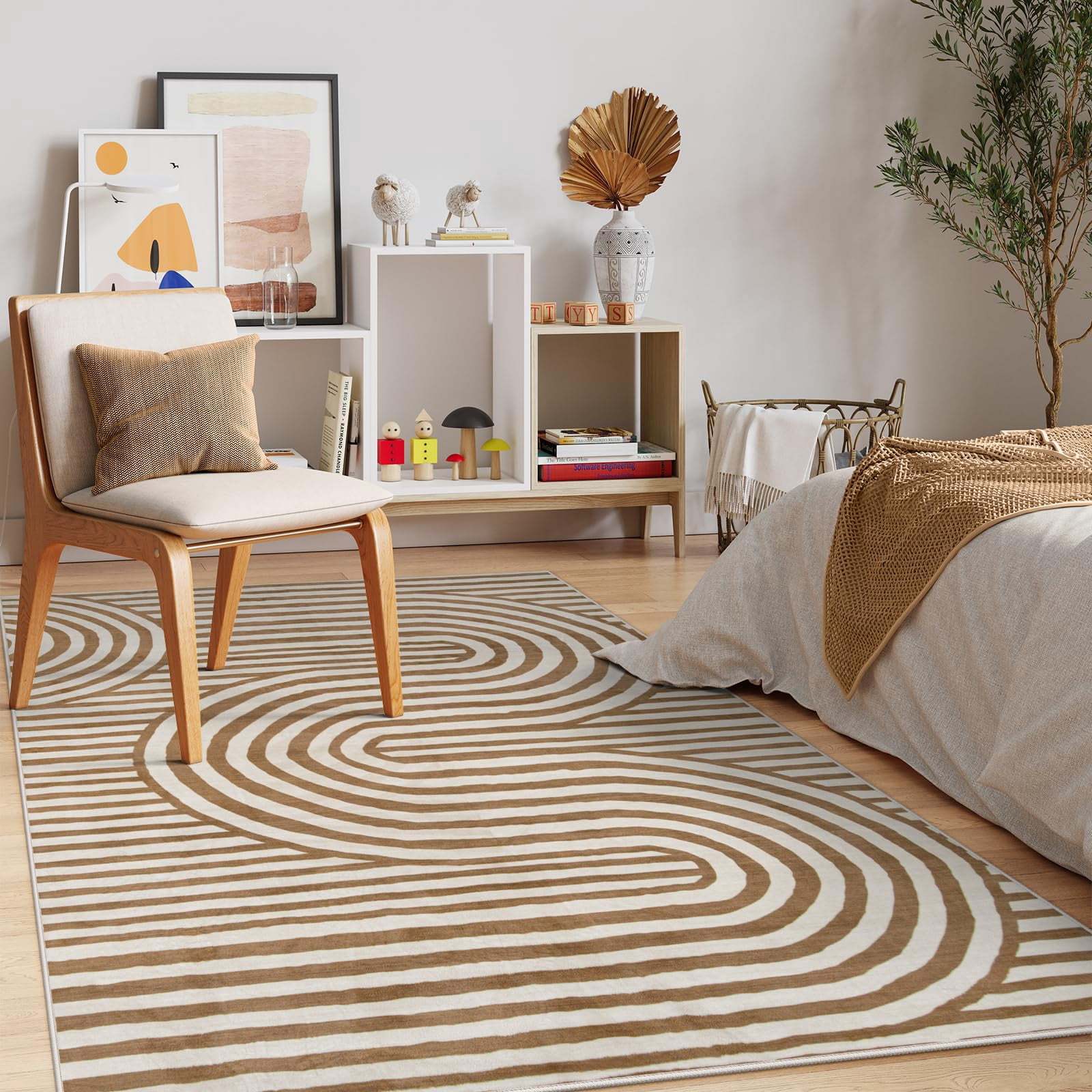 Abstract Area Rugs 5x7 Soft Living Room Rug Bedroom Rainbow Colorful ...